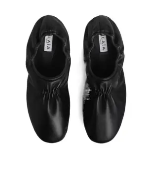 Alaïa Ruched Nappa Lambskin Ballet Flats - Black