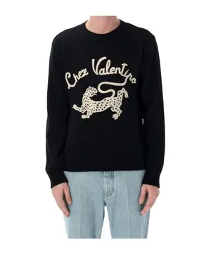 Valentino Garavani Animal Embroidered Crewneck Jumper