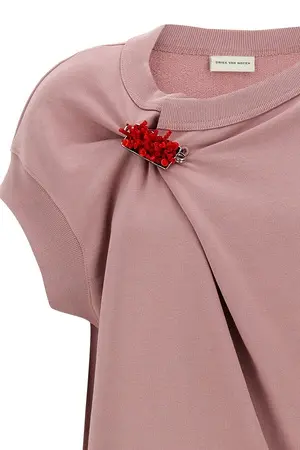Dries Van Noten Sleeveless Pleated Sweatshirt With Pin Detail