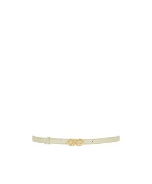 FERRAGAMO Salvatore Ferragamo Gancini Leather Belt Nude