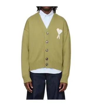 AMI Paris De Coeur V-neck Cardigan