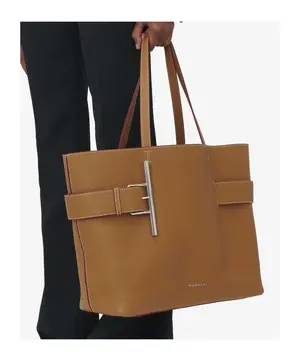 Alexander McQueen T-bar Sling Tote Bag - Tan