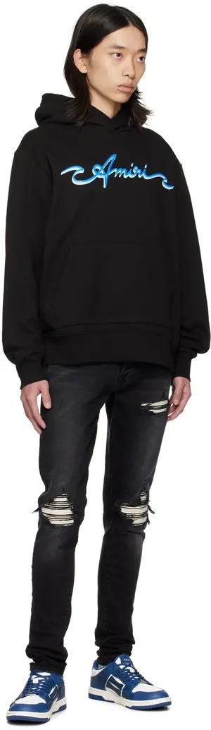 Amiri Mx1 Skinny Jeans With Distressed Details - Black