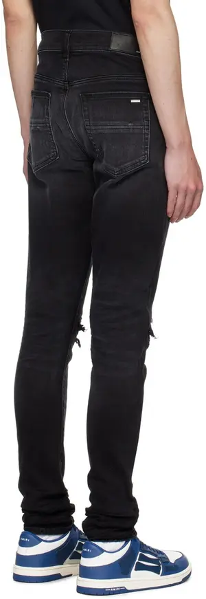 Amiri Mx1 Skinny Jeans With Distressed Details - Black