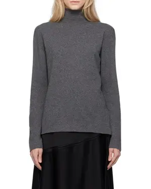 JIL SANDER Long Sleeve High Neck Knit Jumper - Black