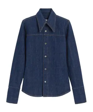 AMI Paris De Coeur Long Sleeved Denim Shirt