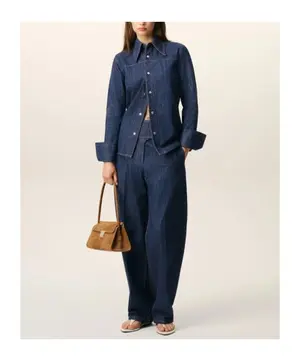 AMI Paris De Coeur Long Sleeved Denim Shirt