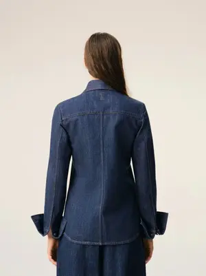 AMI Paris De Coeur Long Sleeved Denim Shirt