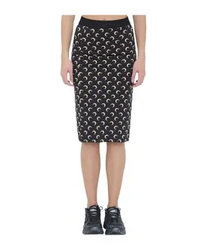 MARINE SERRE Moon Print Knit Midi Skirt