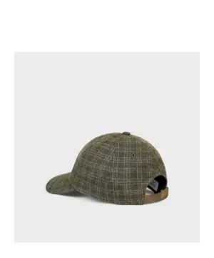 Celine Triomphe Baseball Cap In Checked Wool Felt - Khaki/taupe