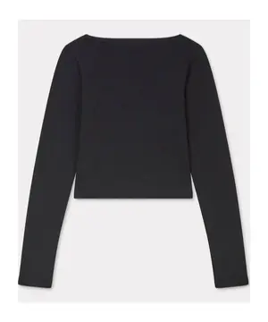Kenzo Ribbed Long-sleeve Top With Logo Detail