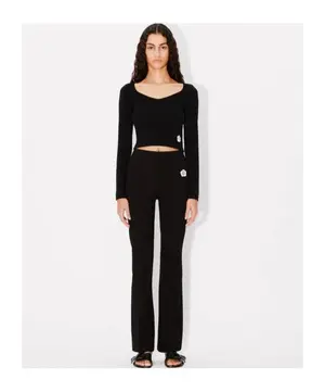 Kenzo Ribbed Long-sleeve Top With Logo Detail