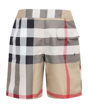 Burberry Checked Swim Shorts With Rope Tie - Multi-color