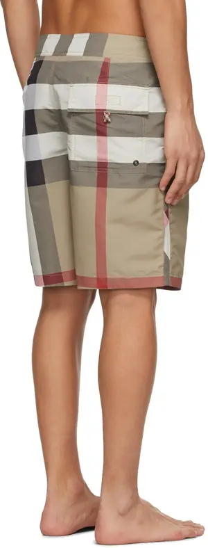 Burberry Checked Swim Shorts With Rope Tie - Multicolor