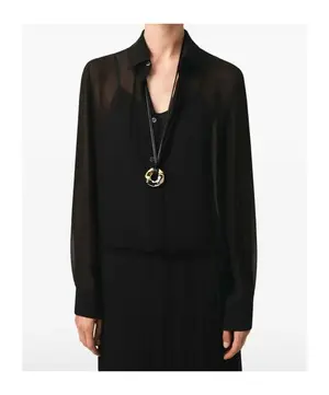 AMI Paris Long-sleeved Pleated Midi Dress