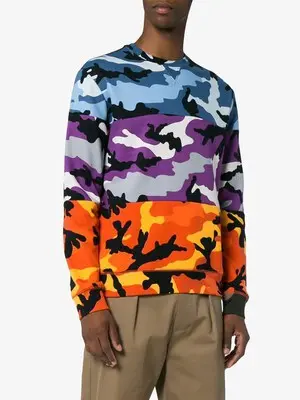 Valentino Garavani Camouflage Printed Blended Pullover