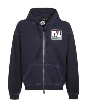 Dsquared2 Logo Print Zip-up Hoodie