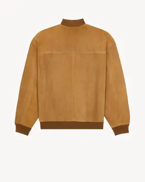 Saint Laurent Suede Bomber Jacket - Brown