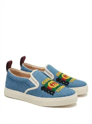 Gucci Logo Leisure Slip-on Sneakers - White