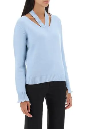 Fendi Off-the-shoulder Long-sleeved Pullover