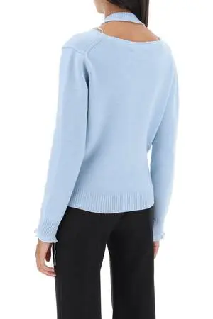 Fendi Off-the-shoulder Long-sleeved Pullover