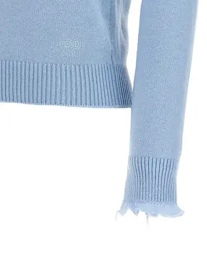 Fendi Off-the-shoulder Long-sleeved Pullover
