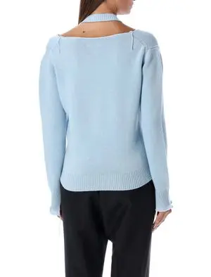 Fendi Off-the-shoulder Long-sleeved Pullover
