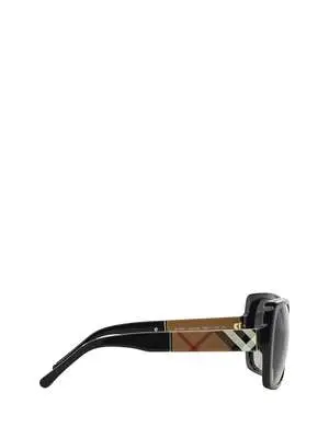 Burberry Square Frame Sunglasses With Logo Design - Black