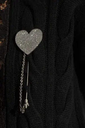 Moschino Heart-shaped Brooch With Chain