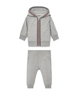 Moncler Tracksuit With Logo Patch And Striped Trim