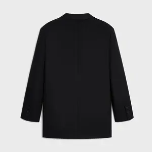 Celine Tailored Jacket In Cashmere Flannel - Black