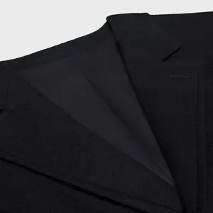 Celine Tailored Jacket In Cashmere Flannel - Black