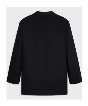 Celine Tailored Jacket In Cashmere Flannel - Black
