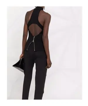 Givenchy High Neck Sleeveless Cut-out Top