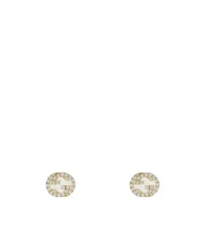 Gucci Interlocking G Diamond Stud Earrings In 18k Gold - Yellow