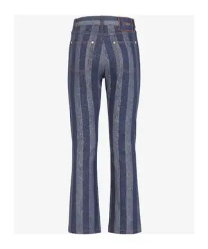 Fendi Striped Jeans With Embroidered Logo