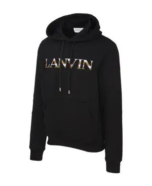 LANVIN Logo Hooded Sweater - Black