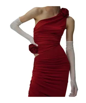 Magda Butrym One-shoulder T-shirt With Floral Embellishments