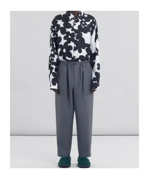 Marni Straight-leg Cropped Trousers - Grey