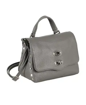 ZANELLATO Leather Crossbody Bag With Turn Lock Closure - Gray