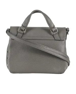 ZANELLATO Leather Crossbody Bag With Turn Lock Closure - Gray