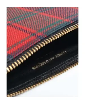Play Comme Des Garcon Tartan Patchwork Clutch