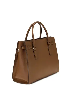 Michael Kors Lock-accent Top-handle Tote Bag - Brown