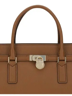 Michael Kors Lock-accent Top-handle Tote Bag - Brown
