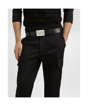 Dolce & Gabbana Logo Plaque Cargo Pants - Black