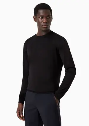 Giorgio Armani Crewneck Long-sleeved Jumper - Black