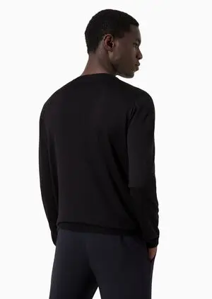 Giorgio Armani Crewneck Long-sleeved Jumper - Black