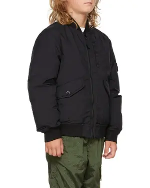 Stone Island Compass Patch Feather-down Bomber Jacket - Black