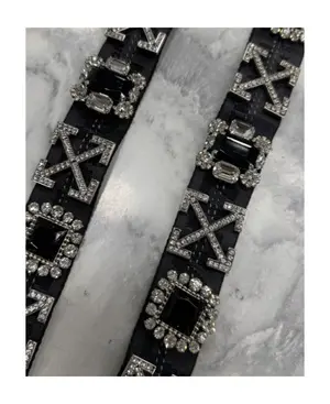 Off-White Crystal Embellished Belt