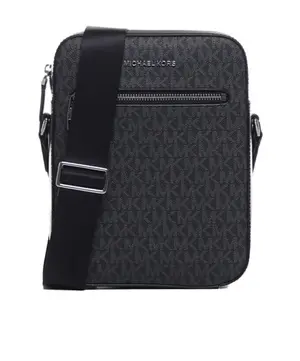Michael Kors Varick Logo Detailed Zipped Messenger Bag - Black